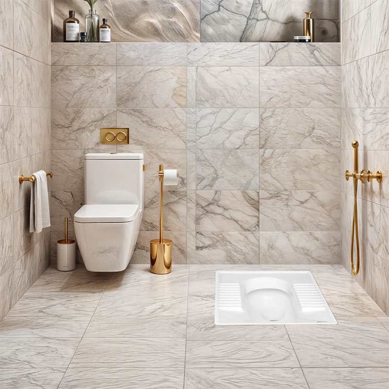 Golnar model ground-level toilet - شرکت چینی بهداشتی پارس سرام